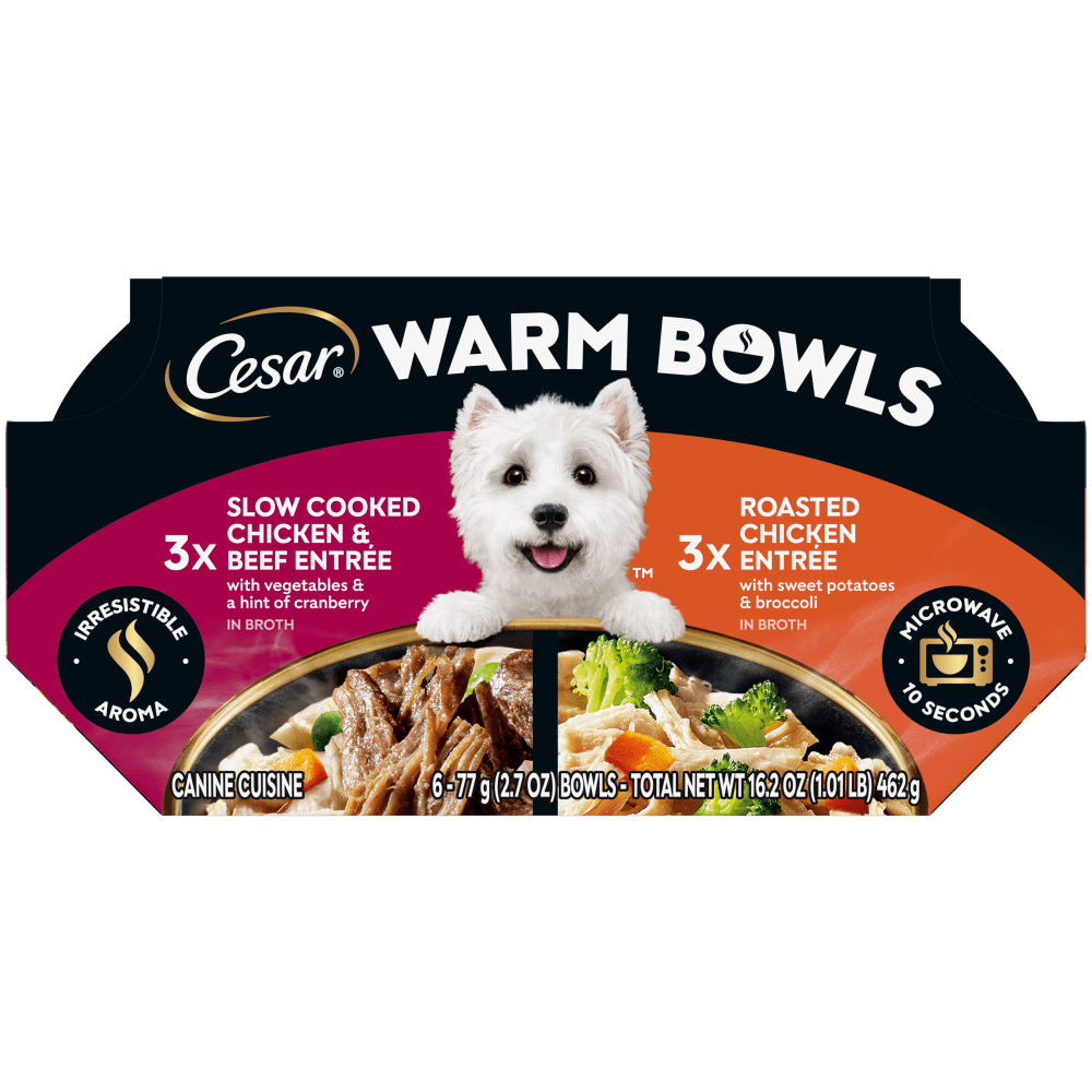 Warm Bowls Wet Dog Food Variety Pack Chicken & Beef and Chicken Entrées